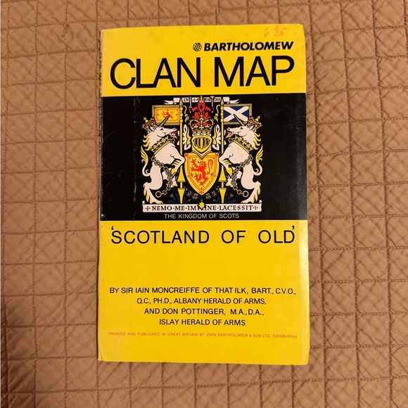 Other | Vintage Bartholomew Clan Map Scotland Of Old Second Edition ...